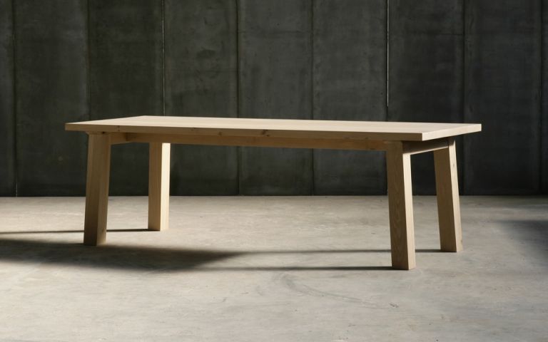 SPO table by Heerenhuis: made from solid oak with inclined legs