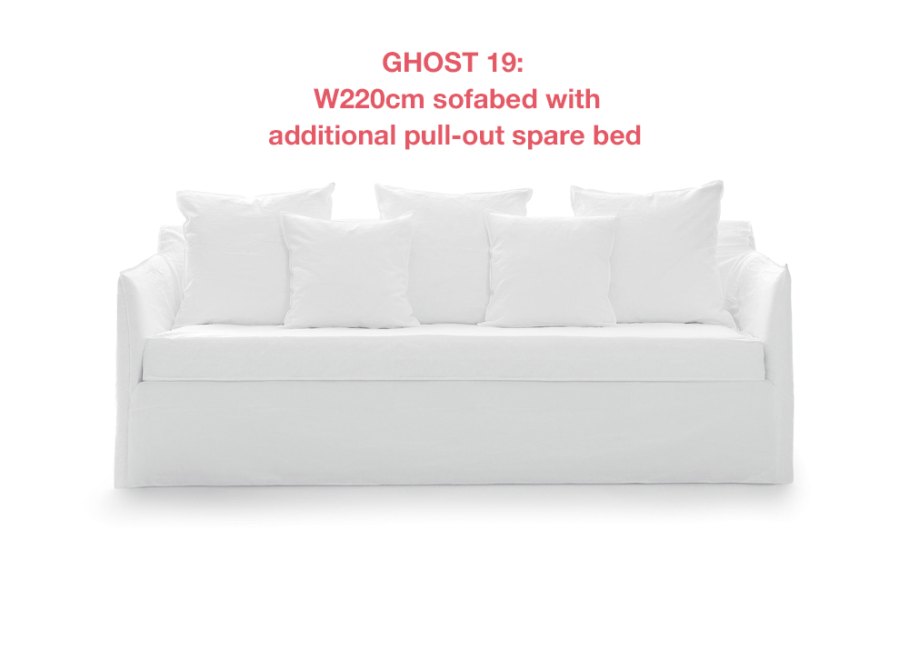 Ghost 19 sofabed by Gervasoni (with additional pull-out spare bed)